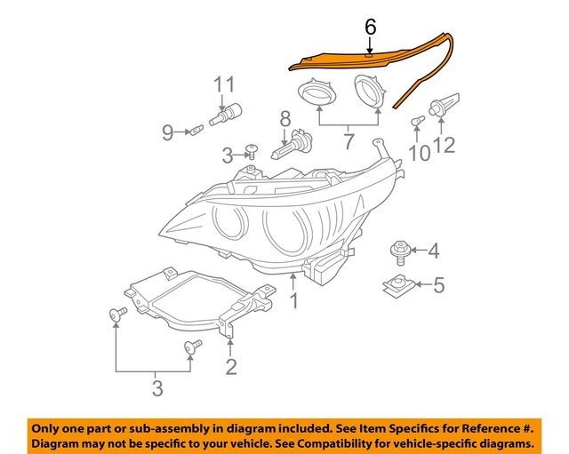 BMW 5 E60 Left Side Headlight Gasket 63126934511 Genuine for sale ...