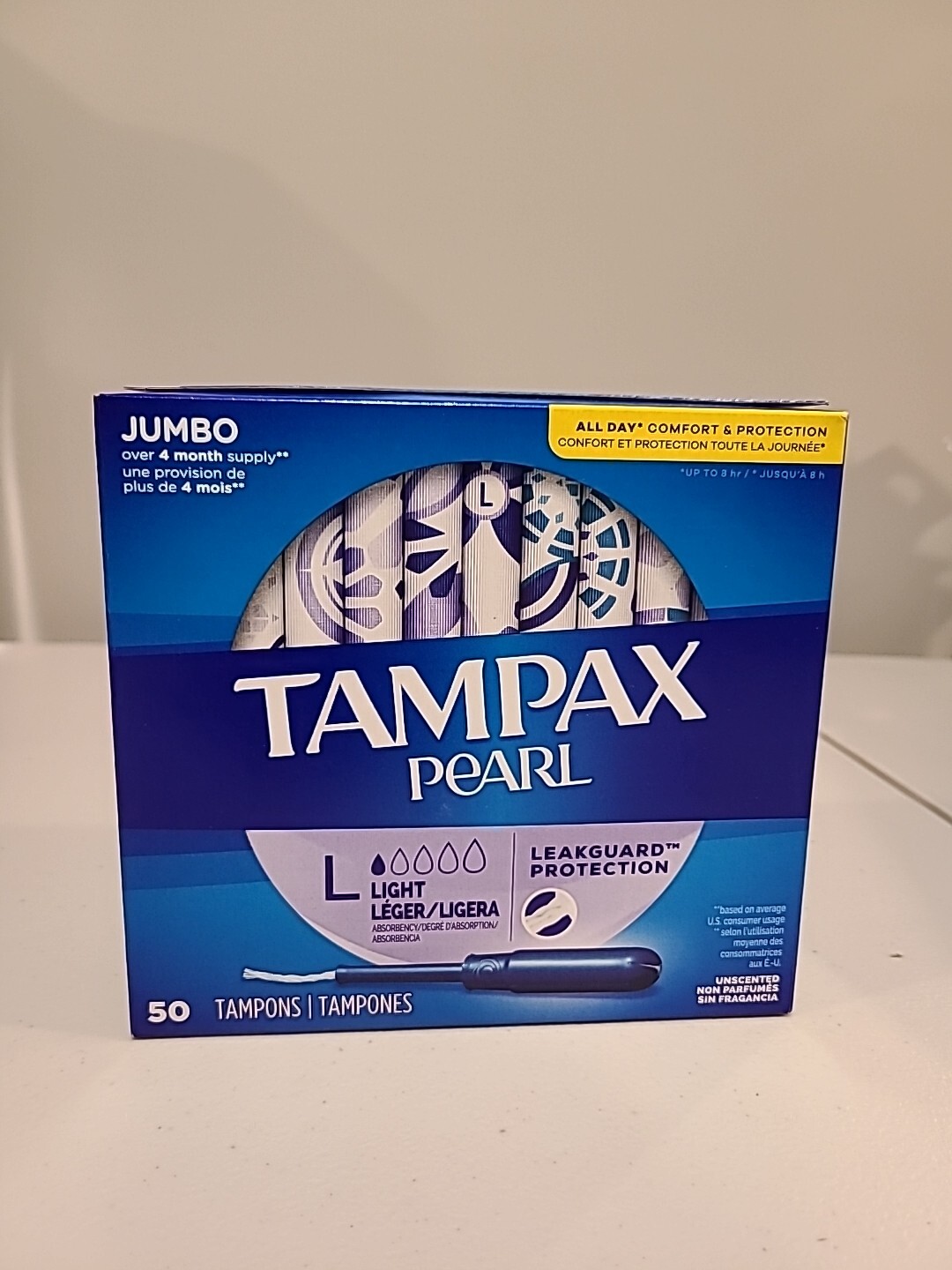 Tampax Pearl Tampons Unscented Lite Absorbency 50ct for sale online | eBay