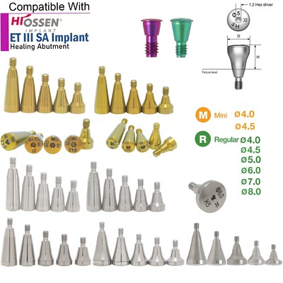 US Hiossen Osstem Dental Healing Abutment Cap Cover Screw Platform Mini ...