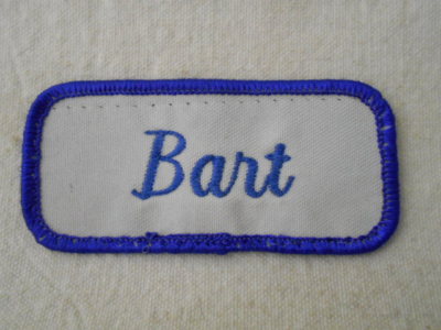 BART USED EMBROIDERED VINTAGE SEW ON NAME PATCH TAGS ASSORTED COLORS ...