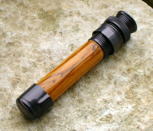 LEMKE CONCEPTS DOWN LOCK REEL SEAT - ANODIZED HARDWARE OLIVEWOOD INSERT ...