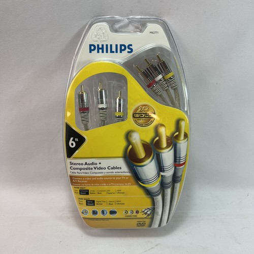 Philips 24k Gold Plated 6ft Composite Video And Stereo Audio Cables | eBay