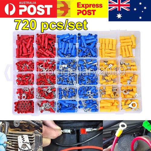 720PCS Assorted Insulated Electrical Wire Crimp Terminals Port ...