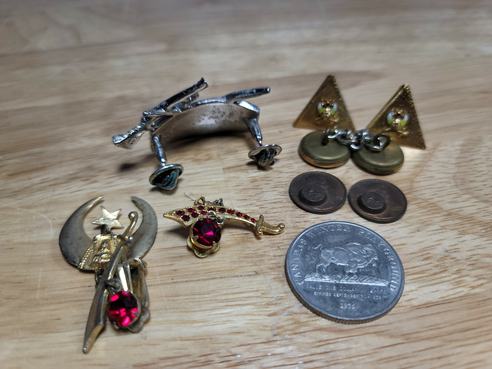 Vintage Shriner Masonic Freemason Rhinestone Jewlery … - Gem