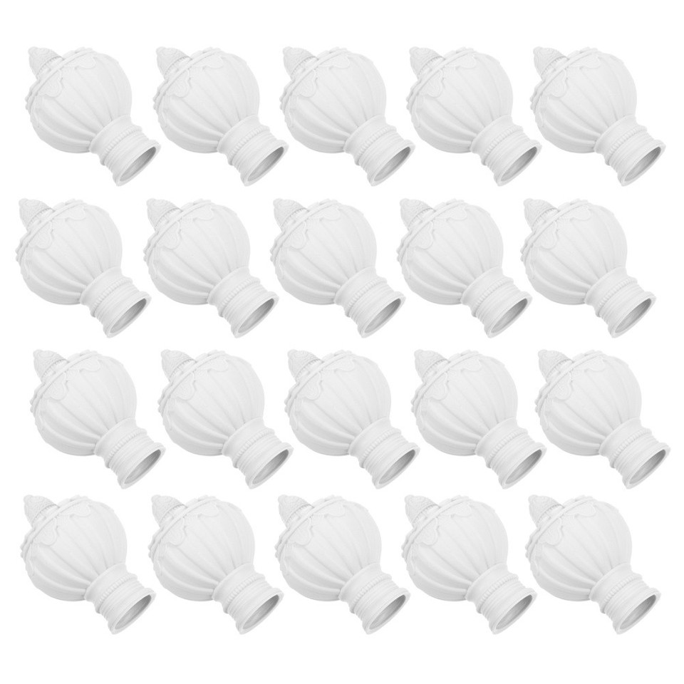 20pcs Curtain Rod Finial Cap Accessories - Acrylic Curtain Rod End Cap ...