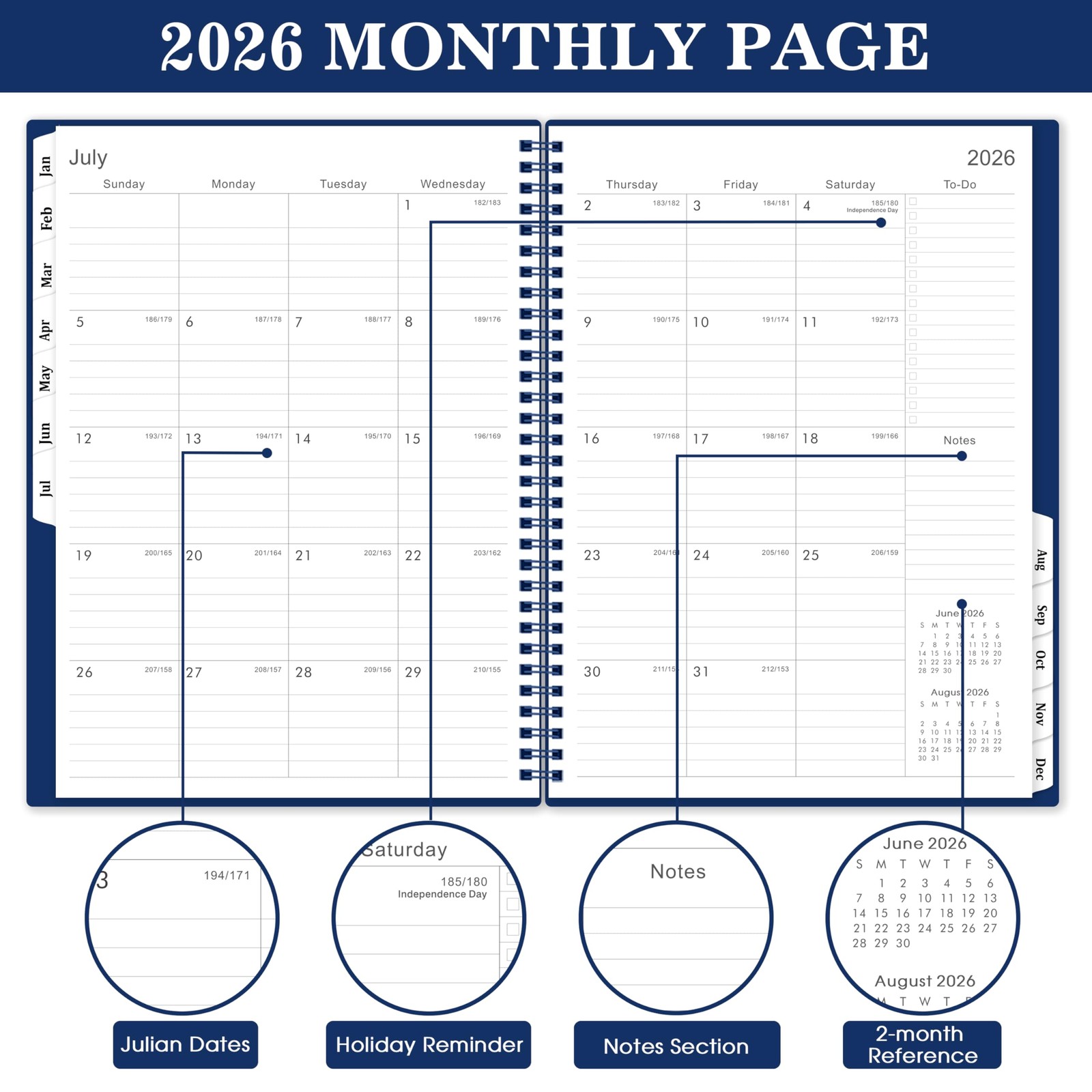 2026 Planner - Jan 2026 - Dec 2026, 2026 Planner Weekly and