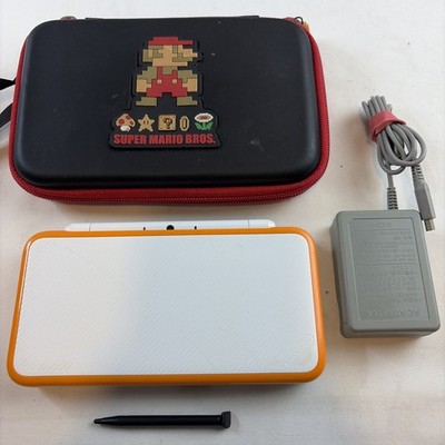 Nintendo 2DS XL Console White Orange Charger US model W Stylus Charger ...