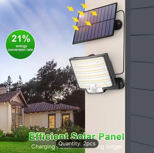 2pcs 248 LED Solar Outdoor Wall Light, Upgraded Split Human Body | eBay UK