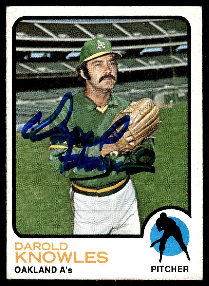 1973 Topps Baseball Darold Knowles Auto Oakland Athletics #274 Signed ...