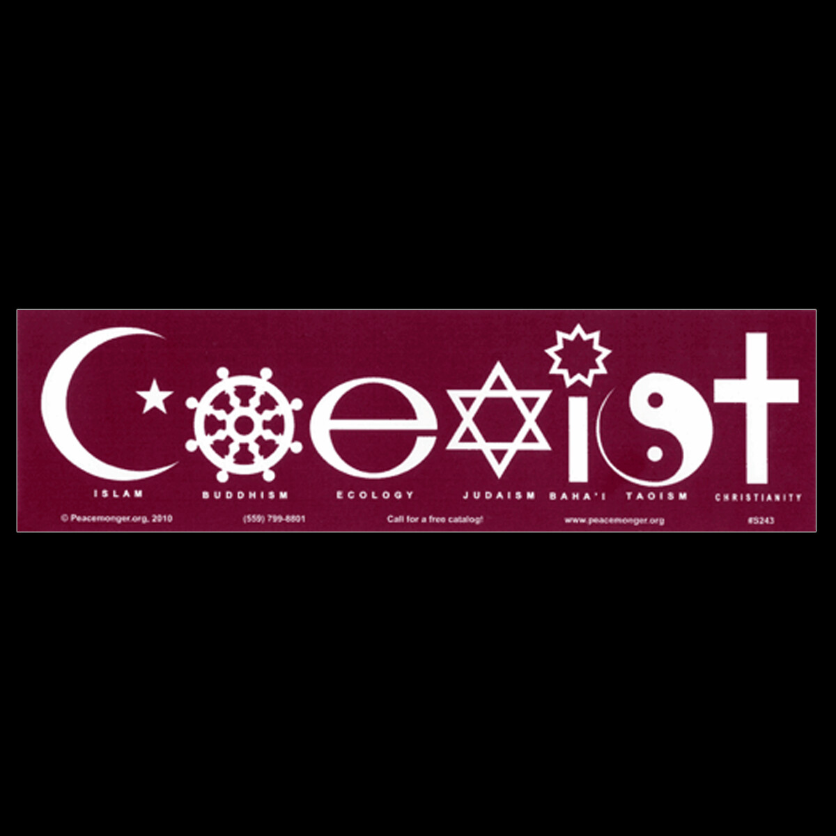 Coexist Buddhist Bahai BUMPER STICKER or MAGNET magnetic decal Wheel of ...