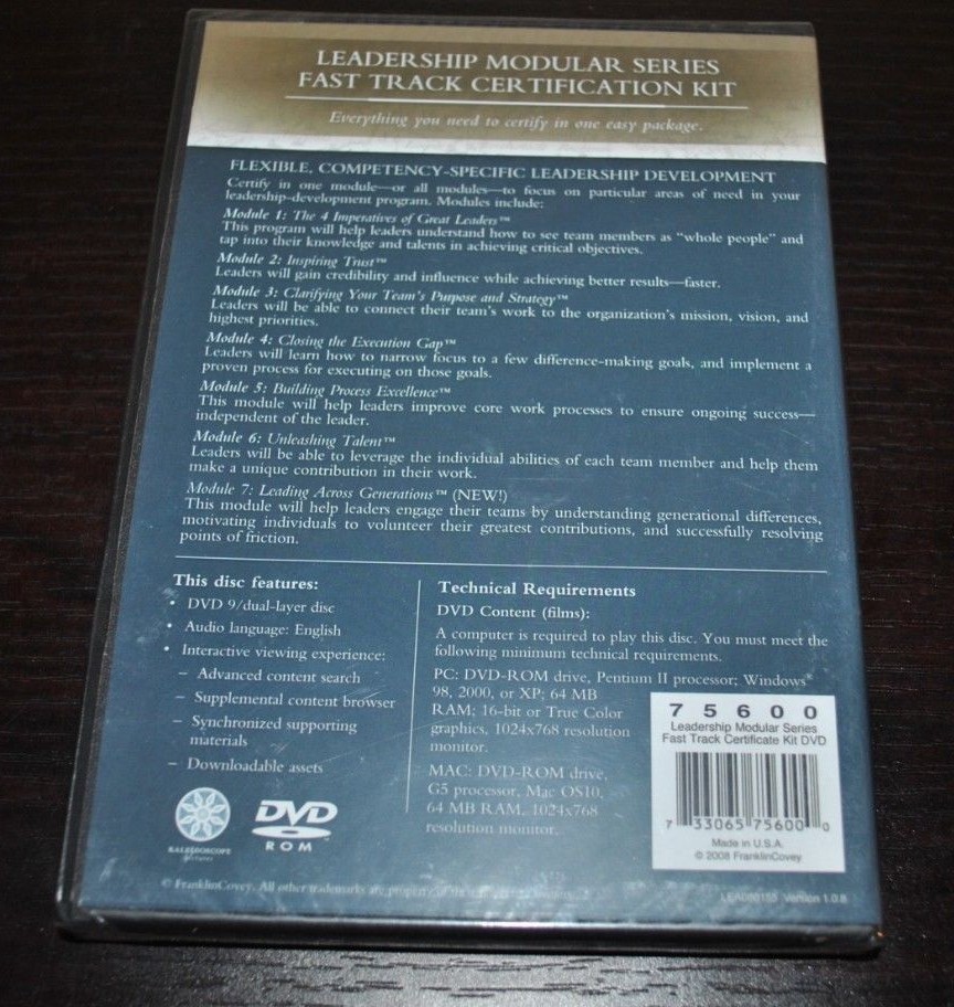Leadership Modular Series Fast Track Certification Kit DVD Factory ...