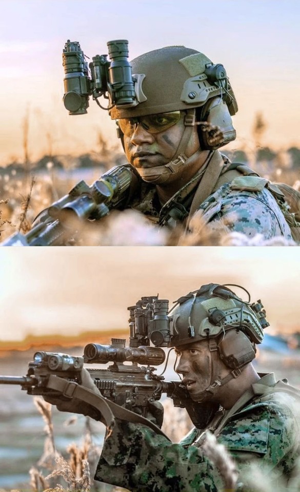 Tactical USMC Combat Helmet ECH High Cut Mich2001 Fiberglass Action ...