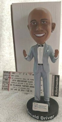 Rare - 2016 Donald Driver Green Bay Packers Wisconsin HOF Bobblehead w ...