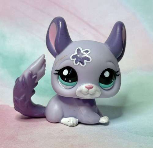Authentic LPS Littlest Pet Shop #2135 Purple Chinchilla Flower Teal Dot ...