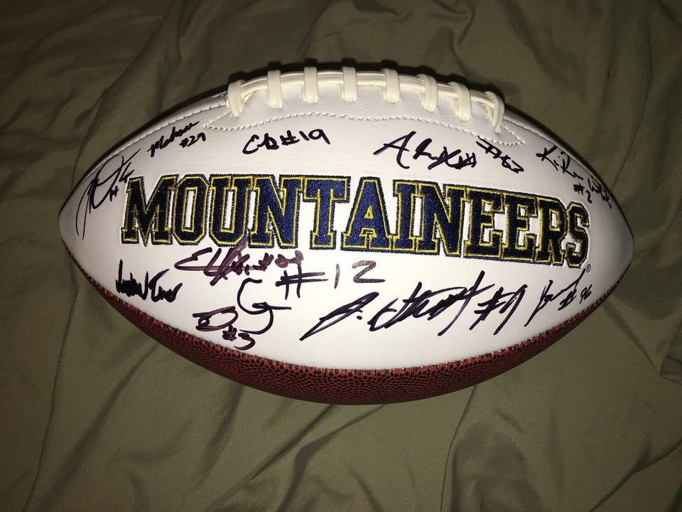 2017-2018 WEST VIRGINIA MOUNTAINEERS TEAM SIGNED FOOTBALL GRIER ...