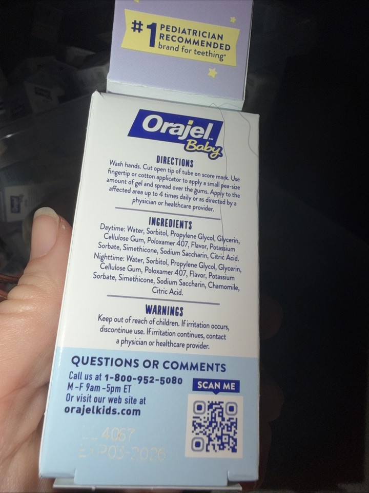 Orajel Baby Daytime & Nighttime Cooling Gels for Teething 2-.18 oz. | eBay