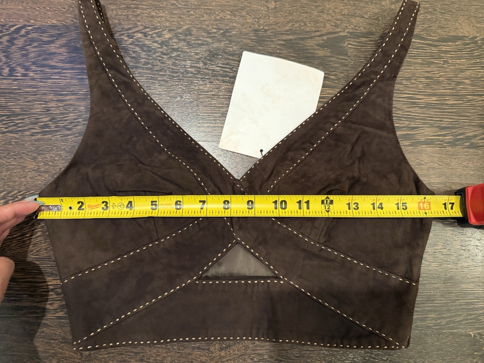 Tamara Mellon Suede Western Cutout Crop Top Tank Contrast Stitch | eBay