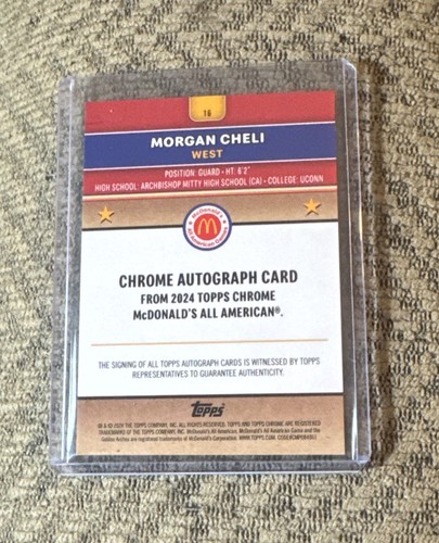 2024 Topps Chrome McDonald’s All American Morgan Cheli UCONN Tie Dye ...