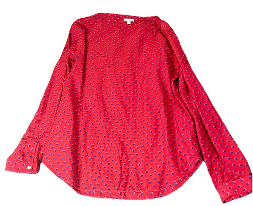 GAP Designed & Crafted Women’s Blouse M Red Polka Dot Long Sleeve Top Recycled | eBay