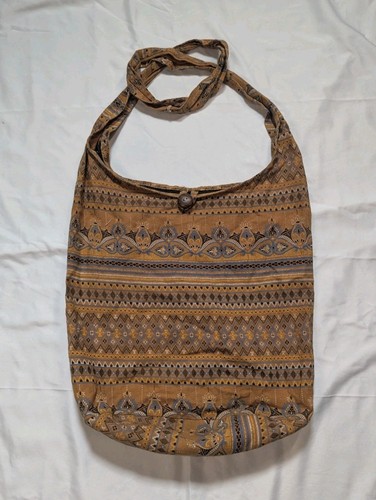 Women's Vintage Cotton Brown Tribal Pattern Hippie Slouch Shoulder Tote Bag | eBay