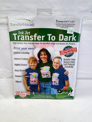 Transfer Magic Ink Jet Transfer Paper 8.5"X11" 5/Pkg-For Dark Fabrics ...