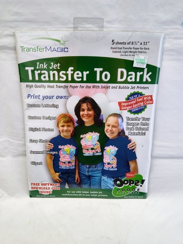 Transfer Magic Ink Jet Transfer Paper 8.5"X11" 5/Pkg-For Dark Fabrics ...