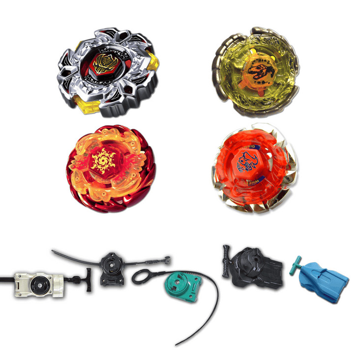 Beyblade Combo 4 Packs w/ Free Launcher Metal Fusion Metal Masters ...