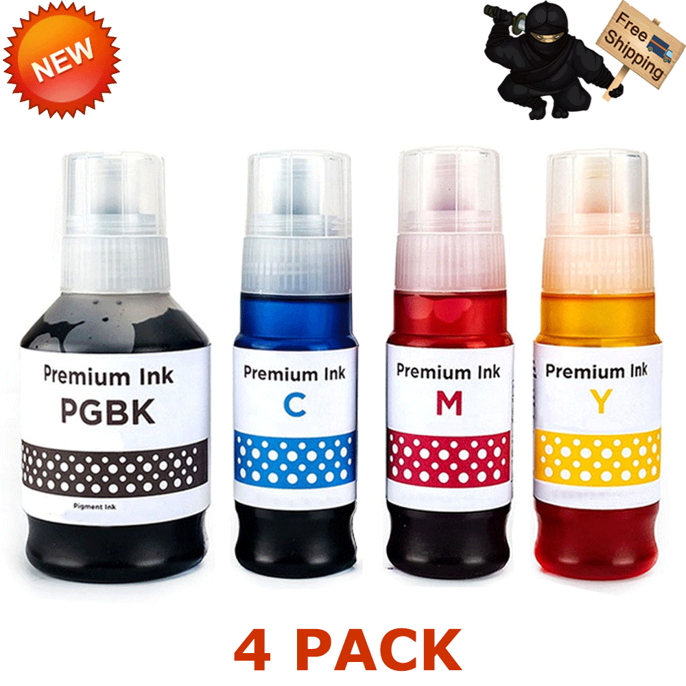 4 PK GI-21 refill Ink bottle Set For Canon Pixma Megatank G1220 G2260 ...
