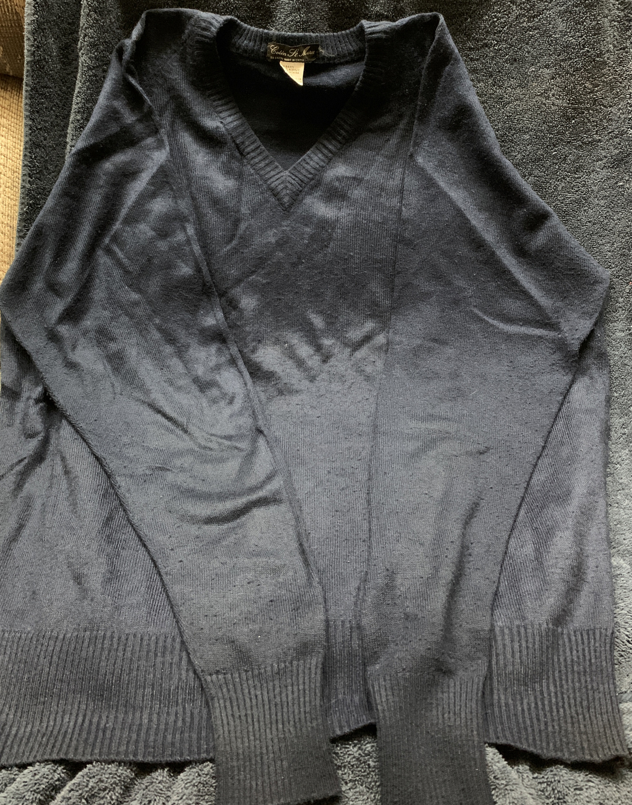 Vintage Men’s XL Colin St Marx 100% Acrylic V-Neck Sweater Long Sleeved ...