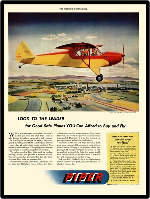 1946 Piper Aircraft Metal Sign: Piper Cub Featured | eBay