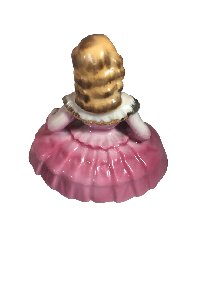 VINTAGE POWDER JAR VICTORIAN LADY HALF DOLL ART DECO GIRL PORCELAIN ...