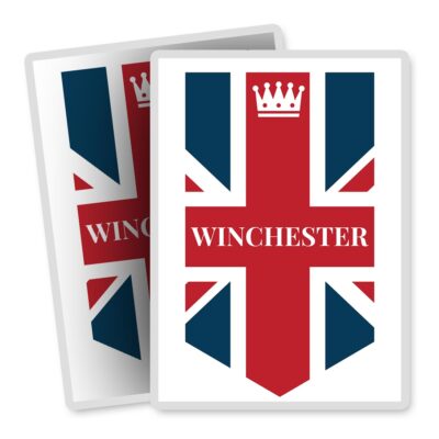 2x Vertical Vinyl Stickers Winchester British Great Britain Flag #60920 ...