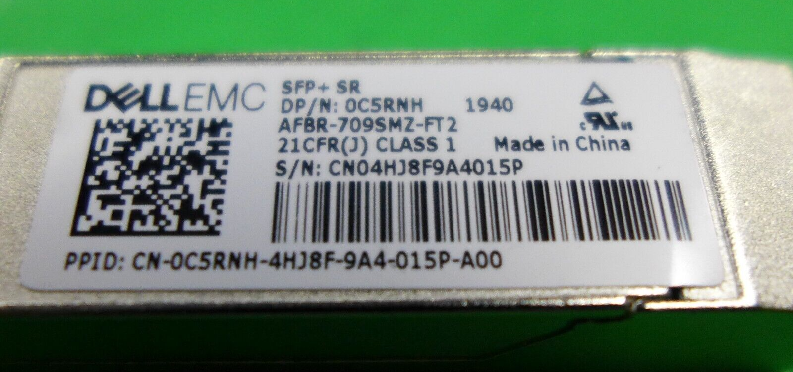 (Lot of 5) Dell 10GBASE-SR 850bm SFP+ SR Transceiver AFBR-709SMZ-FT2 ...