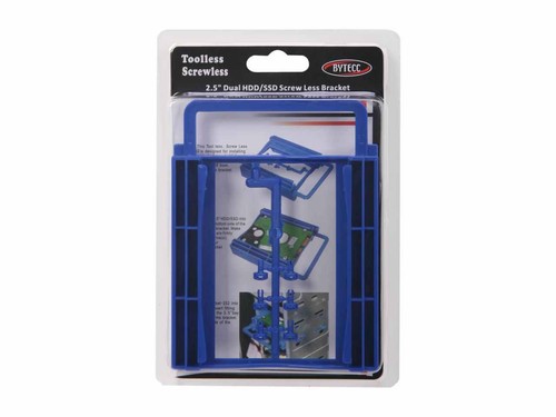 BYTECC Bracket-252B 2.5" Dual HDD/SSD Screwless Bracket For 3.5" Drive ...
