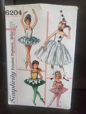 Vintage Girls Ballet Costume Simplicity 6204 2 Lengths Sz 8 Chest 26 | eBay