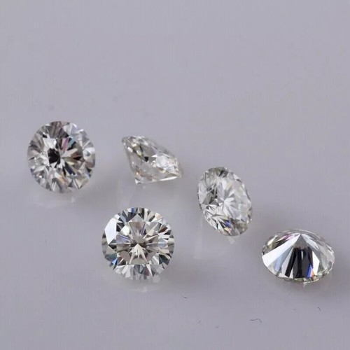 Natural 2 CT White Diamond 5 mm 5 Pcs Round Cut VVS1 D Grade Certified ...