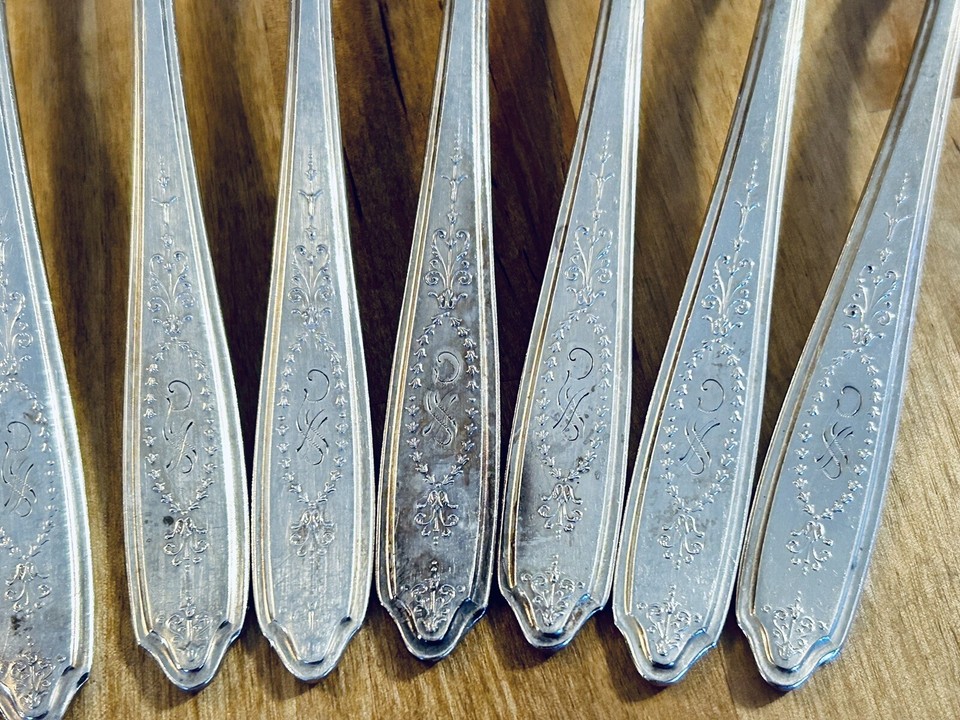 Antique 1921 ROGERS BROS A1 XII EMPIRE Silverplate Flatware 35pc ...