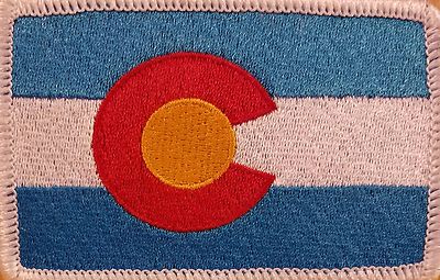COLORADO State Flag Patch W/ VELCRO® Brand Fastener Blue Version White ...