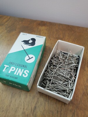 Vintage BOX Beauty Products LOT (300) T PINS Professional T-PINS Rust ...
