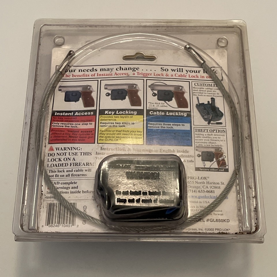 Pro-Lok Gunlock 3 Locks in 1, Instant Access, Key Lock, Cable Locking ...