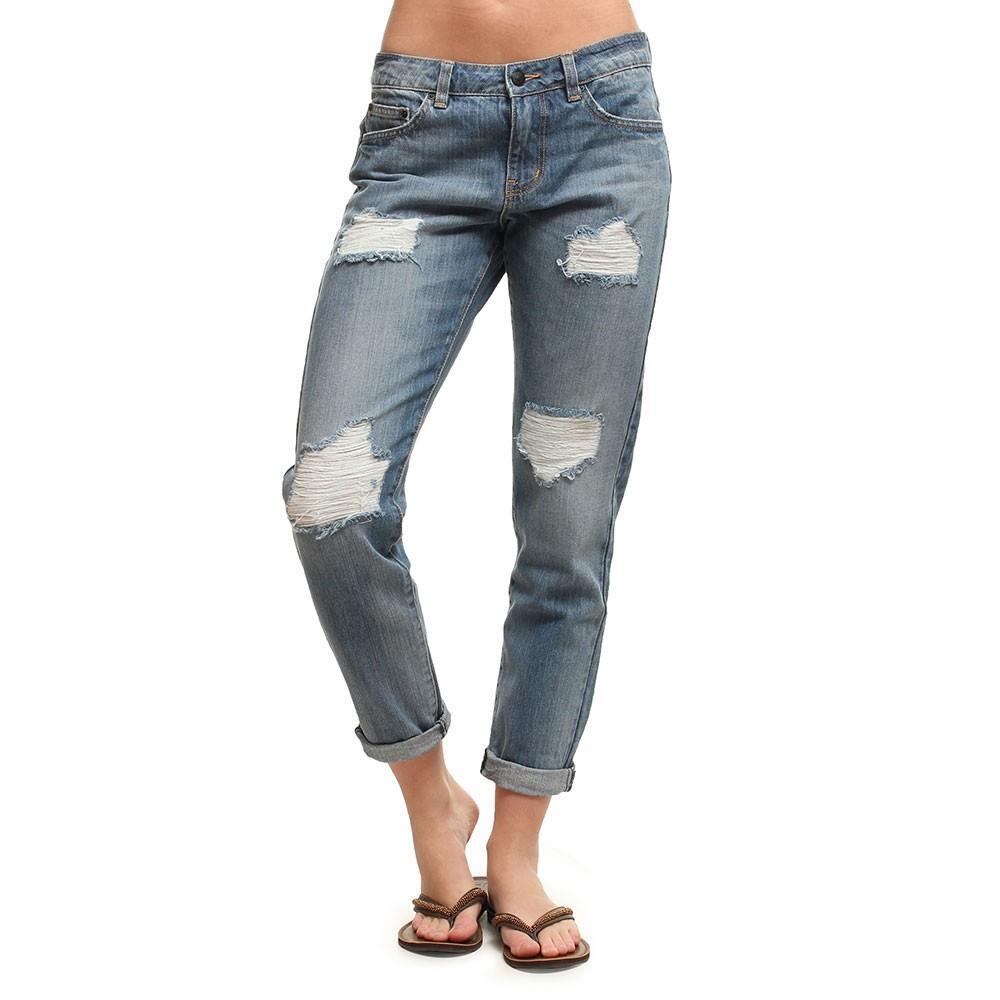 Rip Curl BOYFRIEND JEANS Womens 11 Ripped Denim Pants GDEAP1 Black Rrp ...