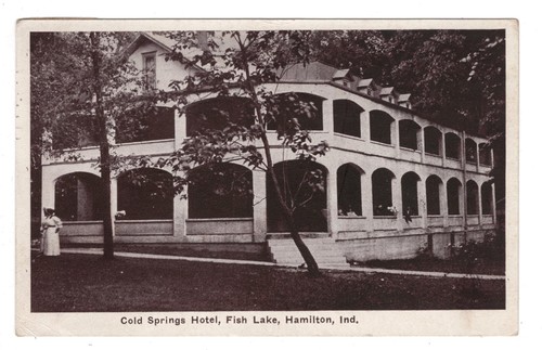 HAMILTON INDIANA COLD SPRINGS HOTEL FISH LAKE POSTED 1926 | eBay
