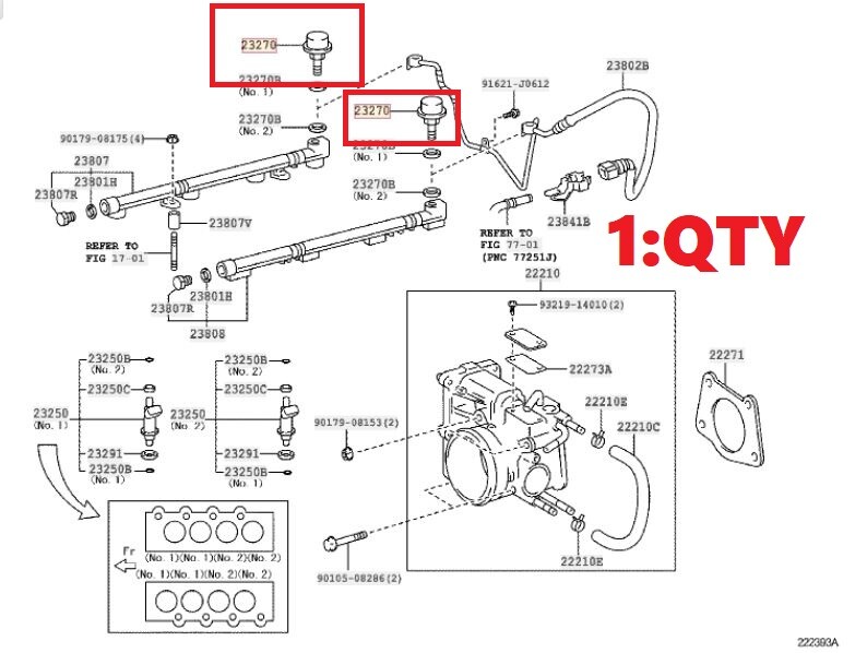 Toyota Lexus Genuine OEM 23270-50012 Fuel Pulsation Damper Injection ...