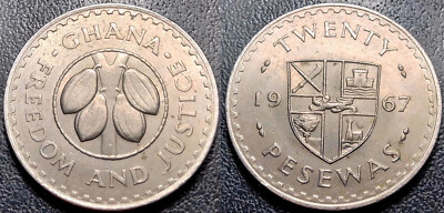Ghana - République - 20 pesewas 1967 SUP ! KM#17 | eBay