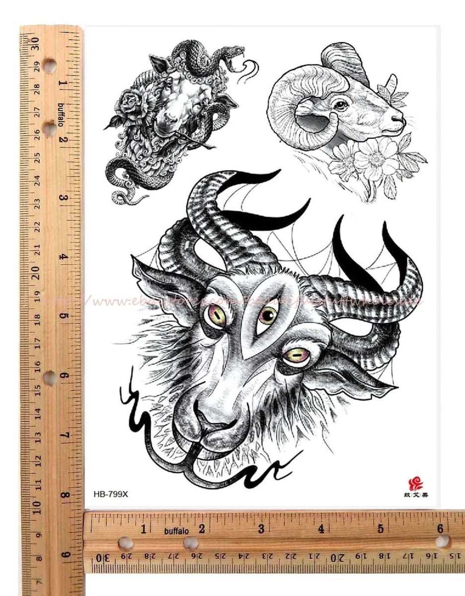 Goat Head Tattoo Flash