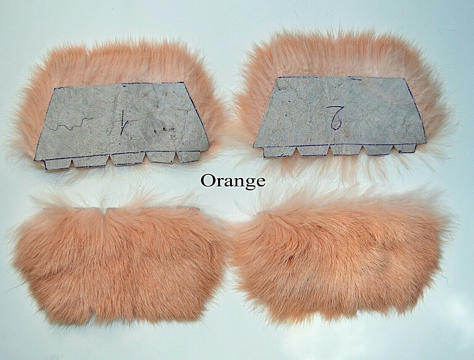 Real Rabbit Fur Pieces, Pair Rabbit Fur Trim for Slides, Sandals ...