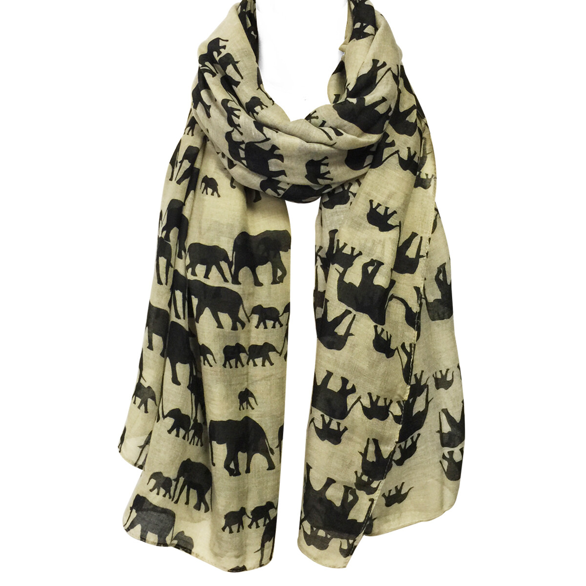 Wrapables Elephant Print Scarf Wrap, Beige | eBay