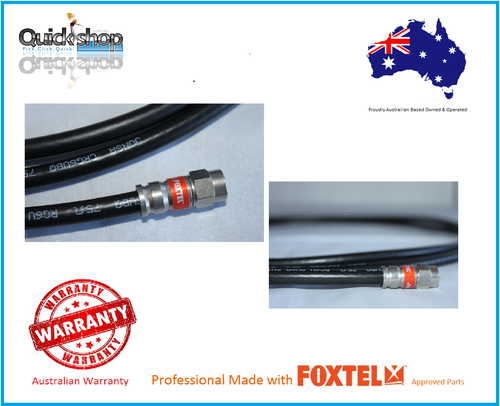 RG6 TV Satielite Coax Cable Foxtel Connectors Quad Shield Coaxial 1M ...
