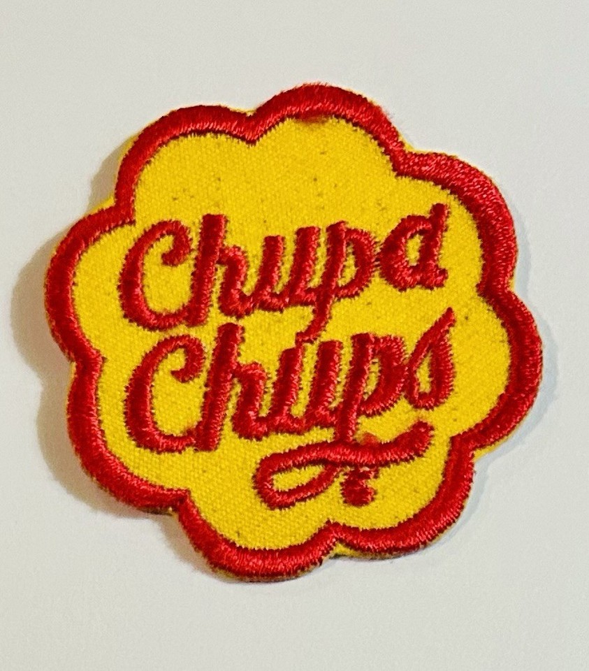 Genuine CHUPA CHUPS Iconic Lollipop Iron On Patch Daisy Shaped Yellow ...