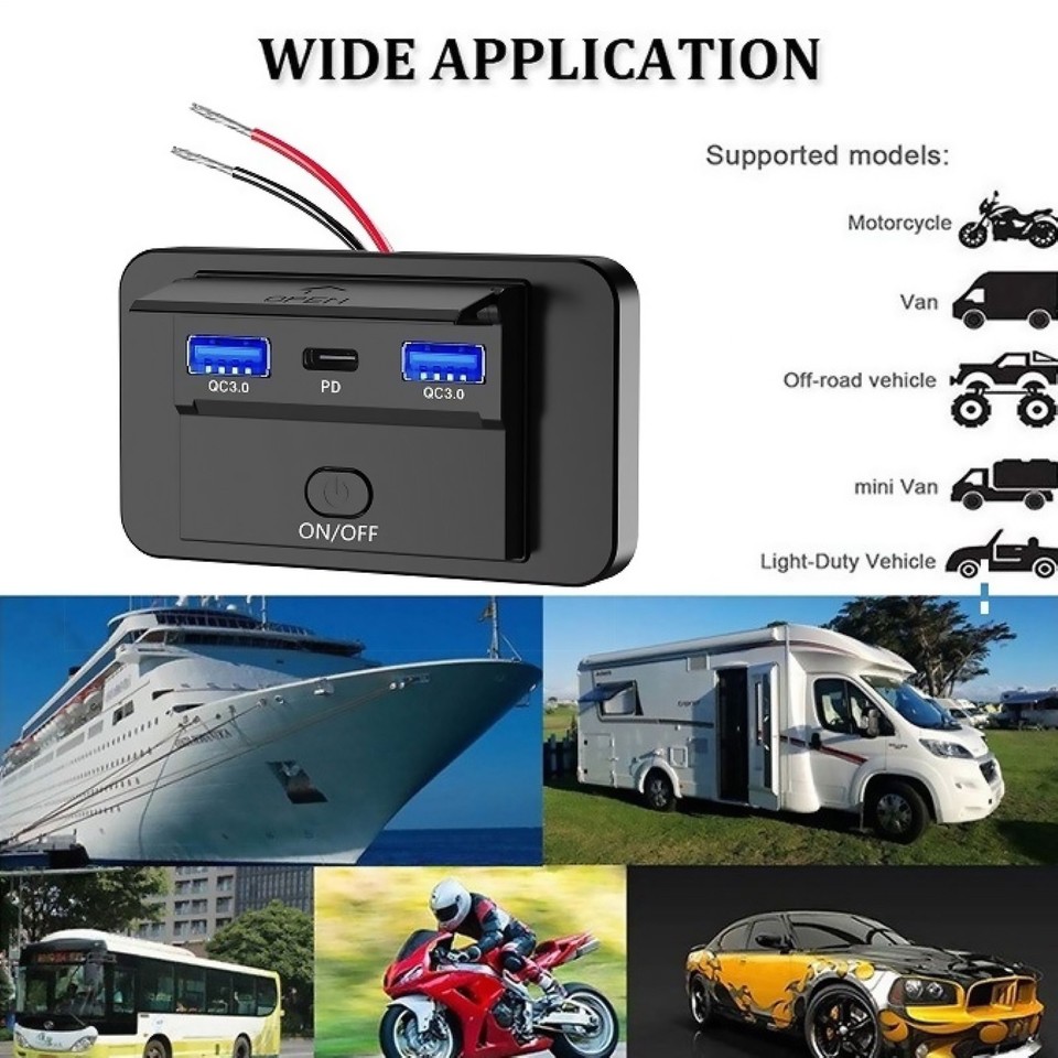 Car Fast Charger Power Outlet On-Off Switch charging for GPS devices ...